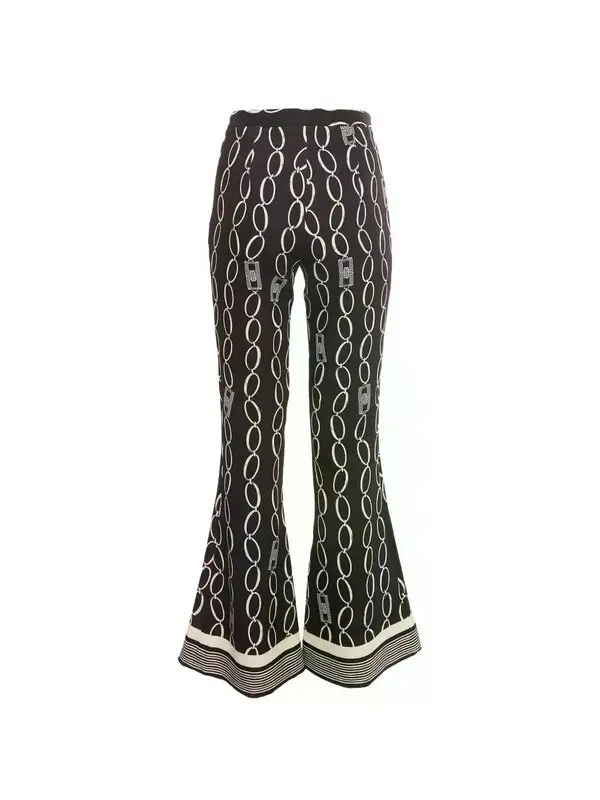 Elisabetta Franchi Chain-print Flared Trousers
