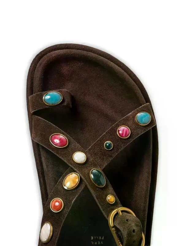 TWINSET Cabochon-embellished Suede Sandals