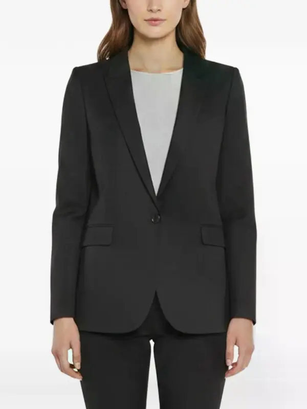 Saint Laurent Paris Single-breasted Wool Blazer - Black