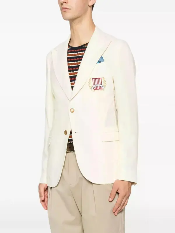 MANUEL RITZ Logo-embroidered Peak-lapel Jacket
