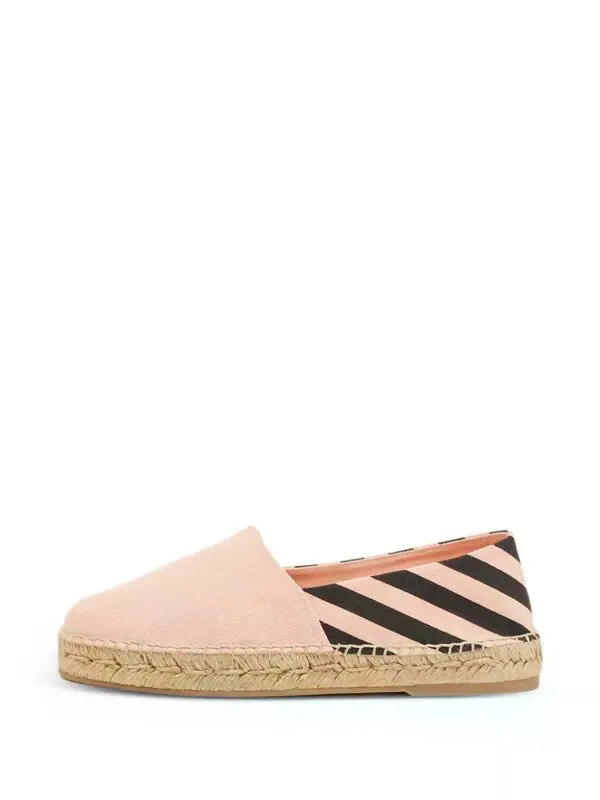 Off-White Striped Canvas Espadrilles - Pink