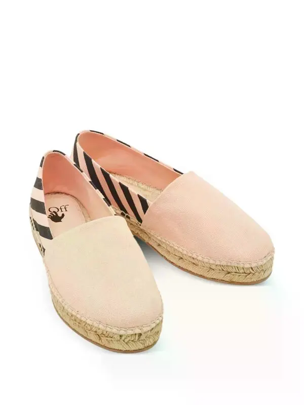 Off-White Striped Canvas Espadrilles