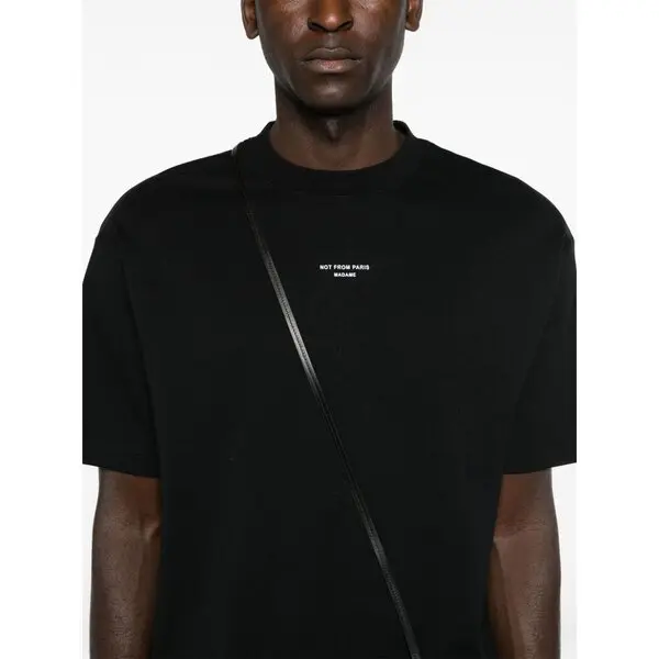 Drole De Monsieur Slogan-print Cotton T-shirt - Black