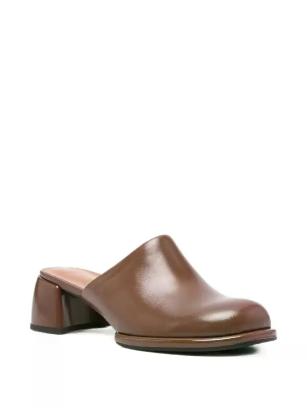 ADRIANNA FERETTI Block-heel Leather Mules