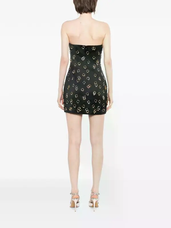 Cynthia Rowley Ring Embellished Strapless Mini Dress