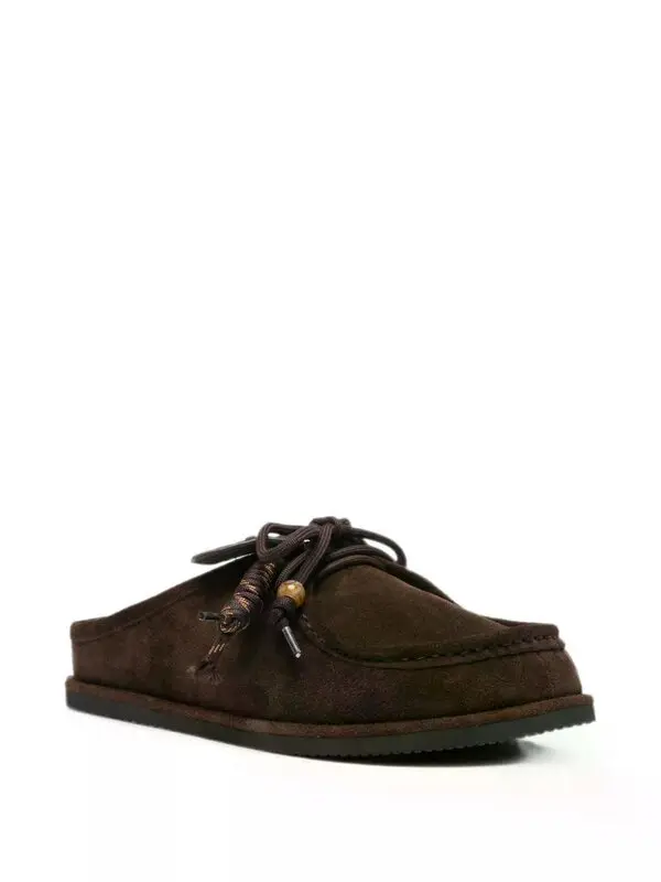 ADRIANNA FERETTI Embellished Suede Mules