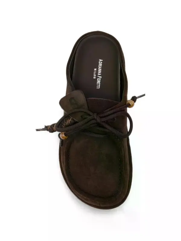 ADRIANNA FERETTI Embellished Suede Mules