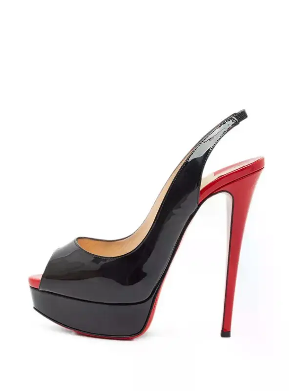 CHRISTIAN LOUBOUTIN Lady Peep Slingback Sandals - Black