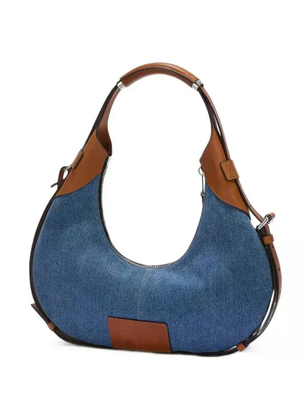 Moschino Denim Shoulder Bag With Leather Trim