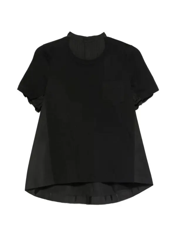 Sacai Pleated Back T-shirt - Black