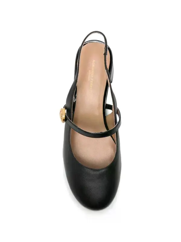 ADRIANNA FERETTI Slingback Pumps With Gold-tone Button Detail