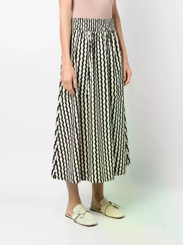 BY MALENE BIRGER Tarrana Wavy-stripe A-line Midi Skirt