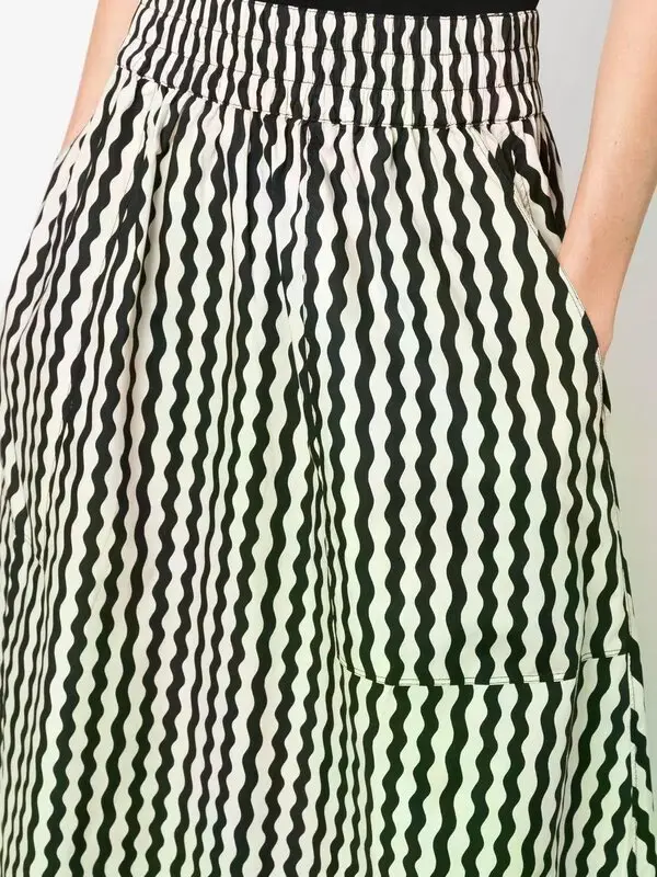 BY MALENE BIRGER Tarrana Wavy-stripe A-line Midi Skirt