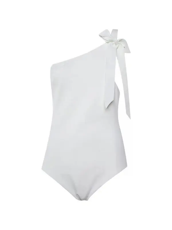 Zimmermann Bow-detail One-shoulder Swimsuit - White