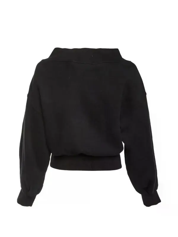 Palm Angels Embroidered Off-shoulder Sweatshirt