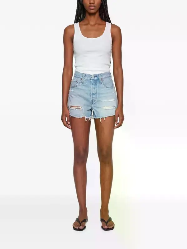 LEVI'S 501 Distressed Frayed-hem Denim Shorts