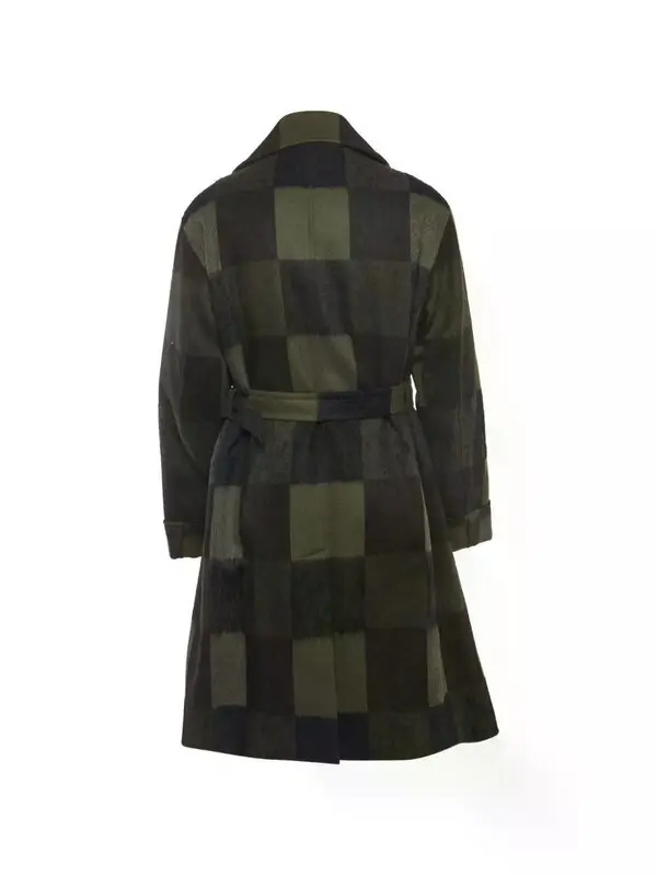 FERRAGAMO Double-breasted Check Wool Coat