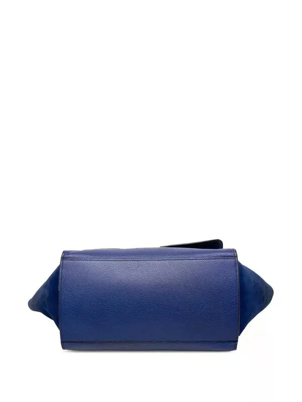 Celine Small Calfskin And Suede Trapeze Satchel