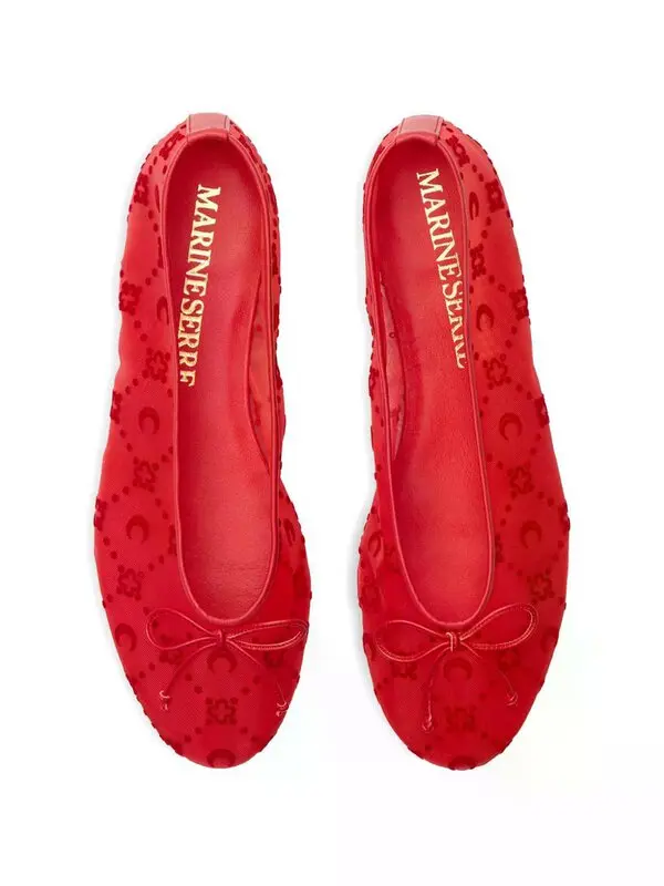 MARINE SERRE Moonogram Mesh Ballet Flats