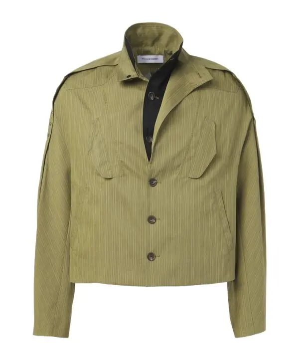 KIKO KOSTADINOV Egret Pinstripe Cotton Blend Jacket
