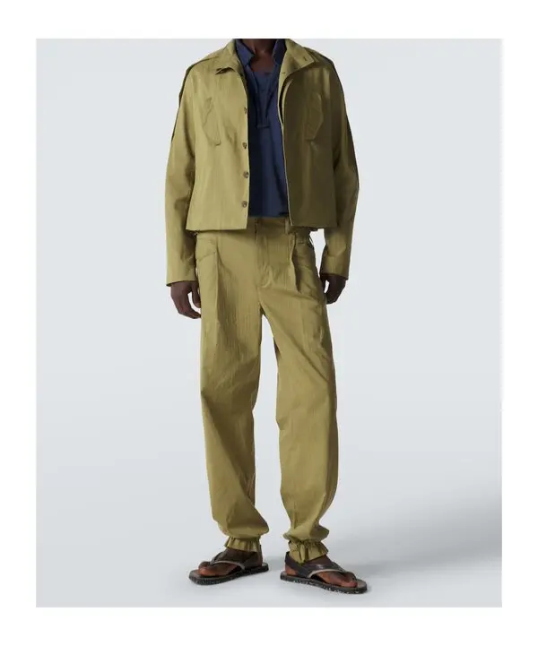 KIKO KOSTADINOV Egret Pinstripe Cotton Blend Jacket