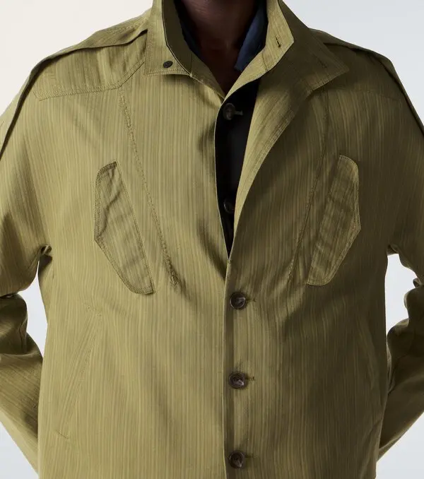 KIKO KOSTADINOV Egret Pinstripe Cotton Blend Jacket
