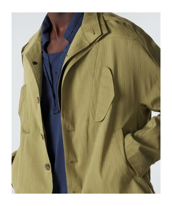 KIKO KOSTADINOV Egret Pinstripe Cotton Blend Jacket