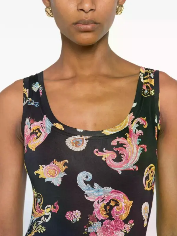 Versace Baroque Print Sleeveless Midi Dress