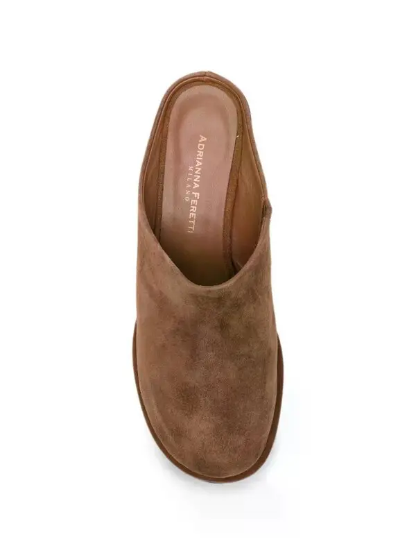 ADRIANNA FERETTI Suede Block-heel Mules