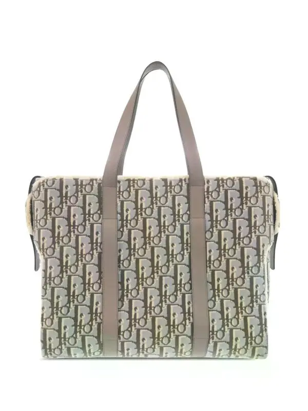 Dior Large Oblique Wool Corolle Tote Bag