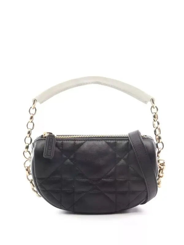 Dior Lambskin Cannage Vibe Satchel - Black