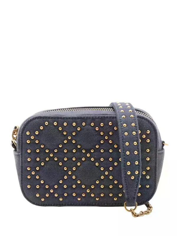 Dior Denim Cannage Studded Lady Camera Bag - Blue