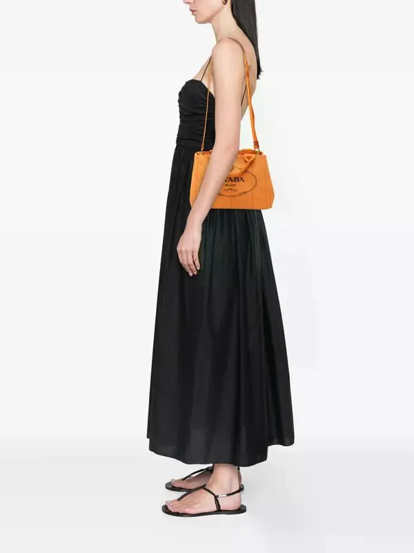 Prada Canapa Logo Satchel - Orange
