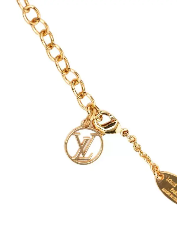 LOUIS VUITTON Essential V Pendant Necklace - Gold