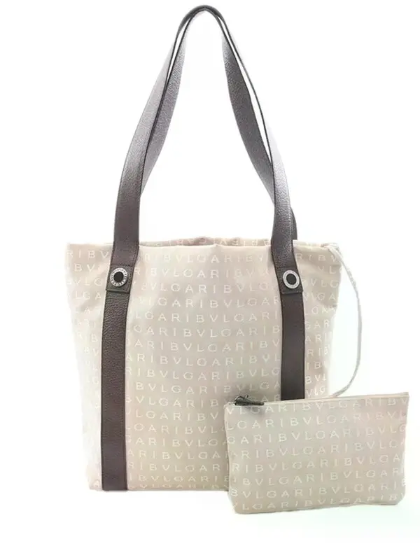 BVLGARI Logomania Canvas Tote Bag - Neutrals
