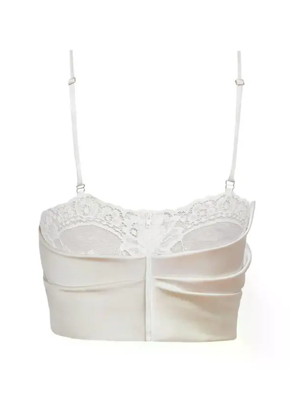 SEEN USERS Name Lace-trim Cropped Top - Neutrals