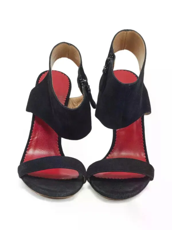 Carolina Herrera Suede Ankle Strap Sandals