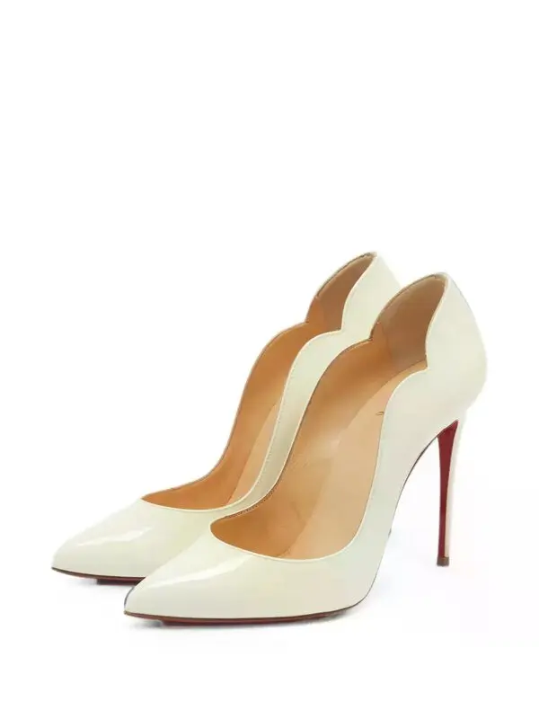 CHRISTIAN LOUBOUTIN Hot Chick Curved-topline Pumps - Neutrals