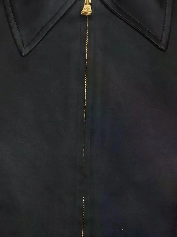 Versace Satin Cropped Zip-up Jacket