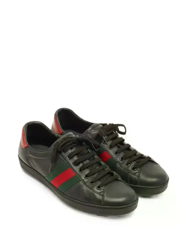 Gucci Ace Web Stripe Sneakers - Black