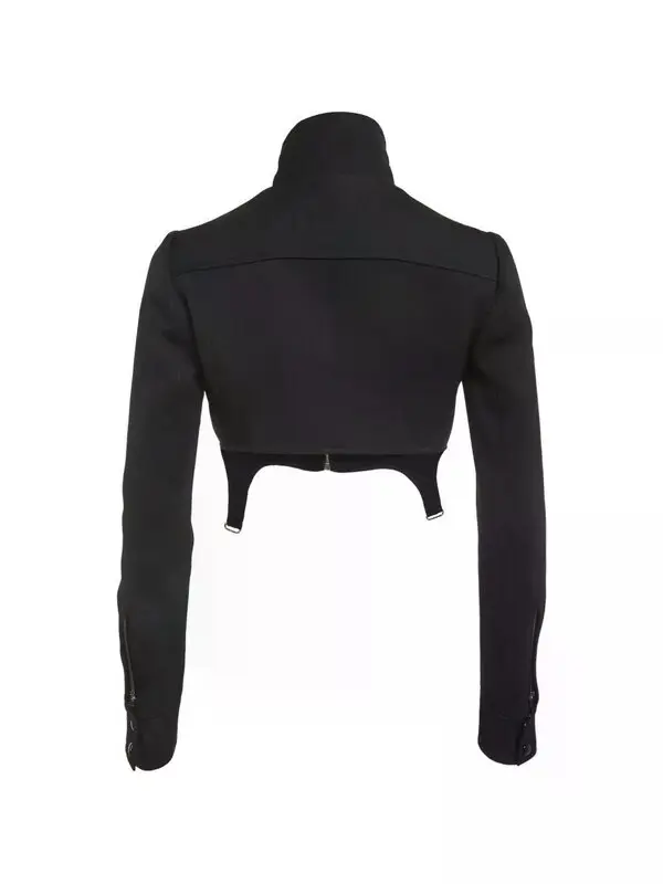 COURREGES Crepe Cropped Jacket - Black