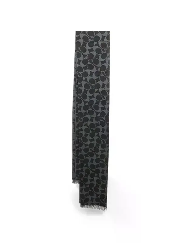 COACH VINTAGE Fringed Monogram Scarf
