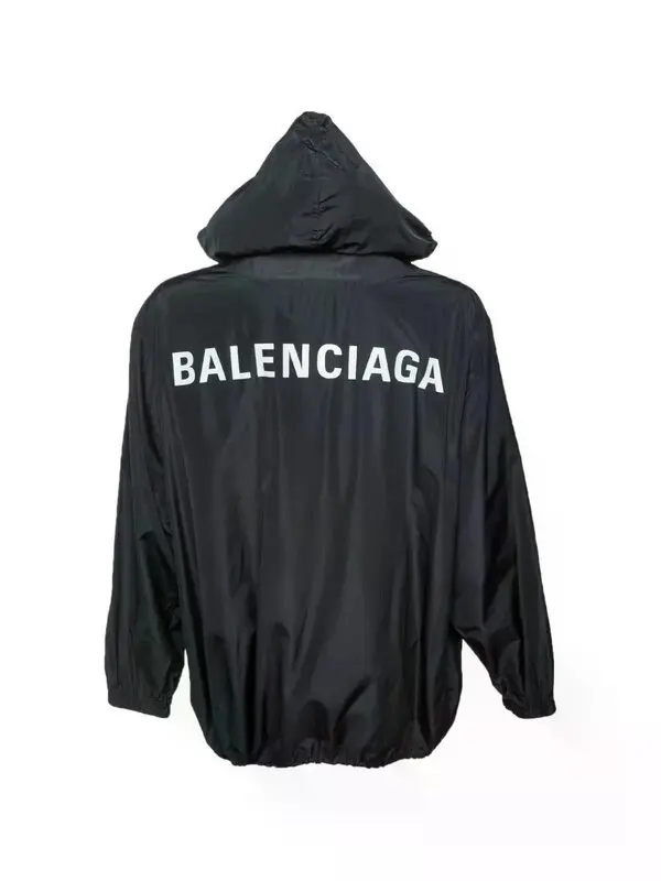 Balenciaga Logo-print Hooded Jacket - Black