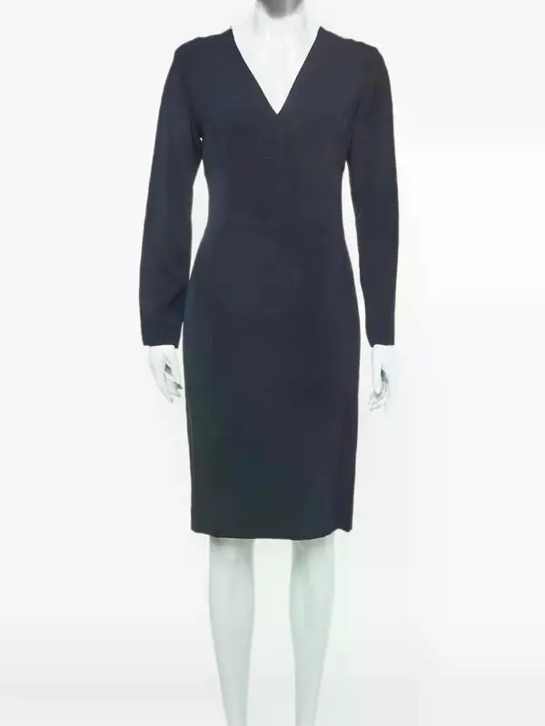 LANVIN Long-sleeve V-neck Midi Dress