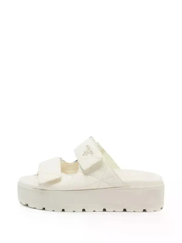 Prada Quilted Platform Sandals - White