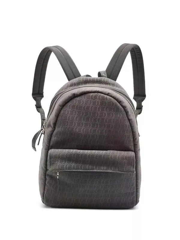 CHRISTIAN LOUBOUTIN Zip N Flap Monogram Jacquard Backpack - Grey