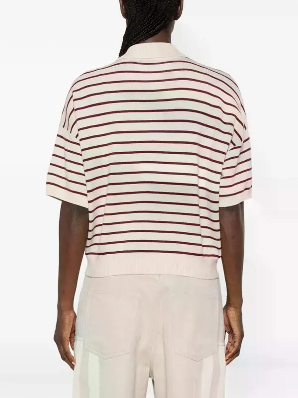 ROTATE BY BIRGER CHRISTENSEN Striped Short-sleeve Polo Top