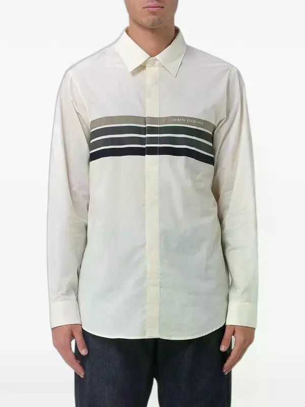 Emporio Armani Stripe-detail Shirt - Neutrals