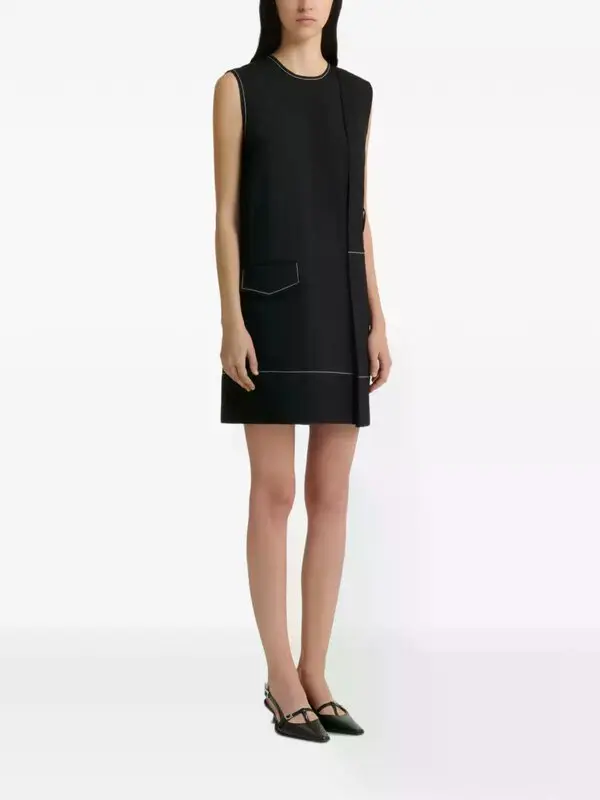 Marni Wool Wrap-effect Mini Dress With Pocket