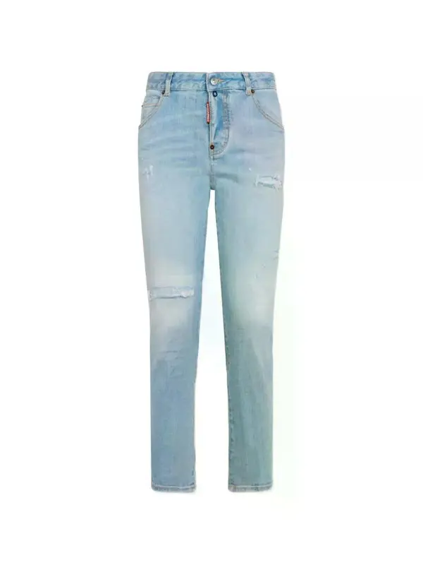 Dsquared2 Super Bleached Stretch Teddy Jeans - Blue